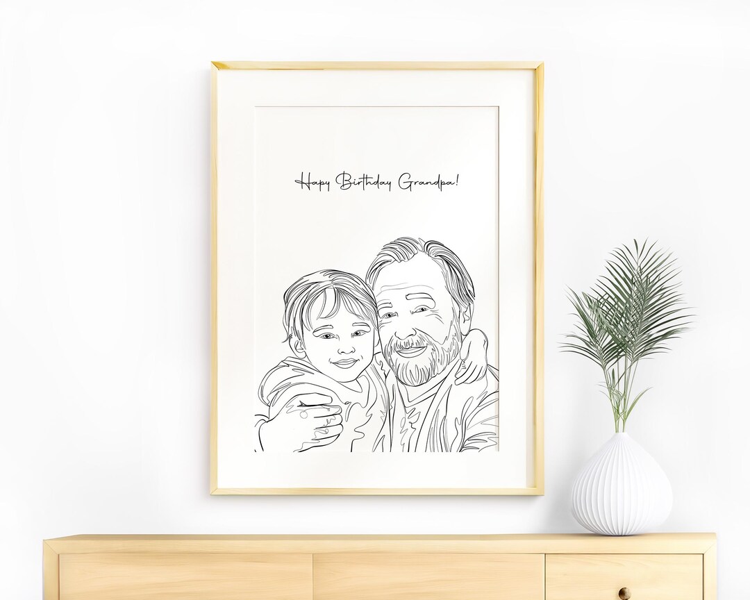 Family Portrait From Photo, Custom Family Line Art, Personalized ...