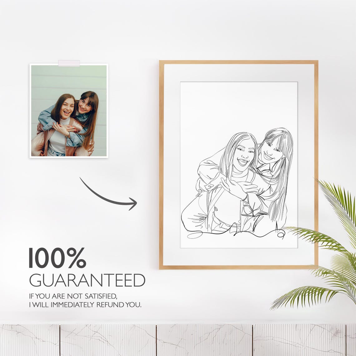 Custom Illustration, Birthday Gift for Best Friend, Custom Portrait ...
