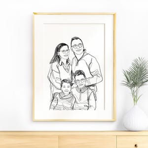 Custom Line Art, Family Illustration, Portrait From Photo, Personalized ...