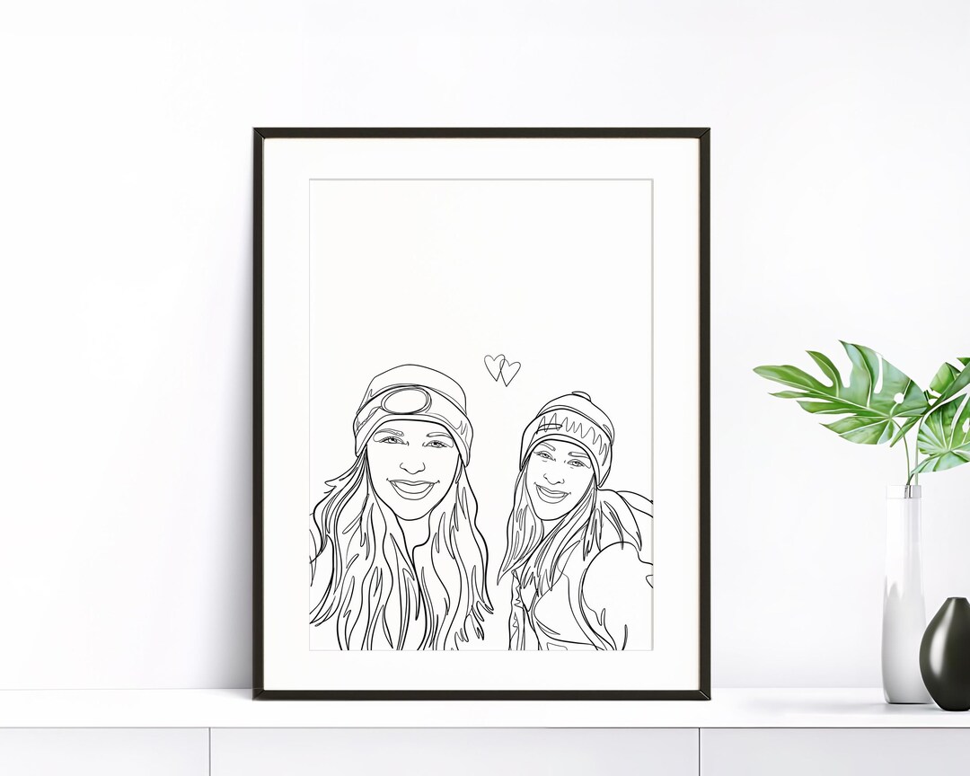 Custom Illustration, Birthday Gift for Best Friend, Custom Portrait ...