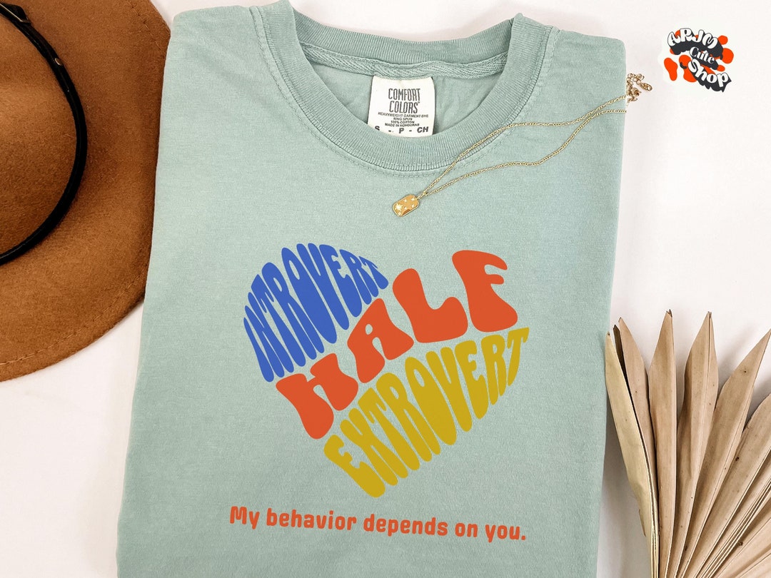 Ambivert Shirt, Half Introvert Half Extrovert Shirt, Cute Heart T-shirt ...