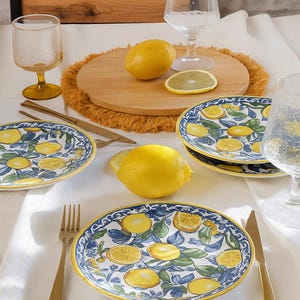 Handmade Lemon Ceramic Plates – Set of 4 Provence Kitchen Decor - Etsy
