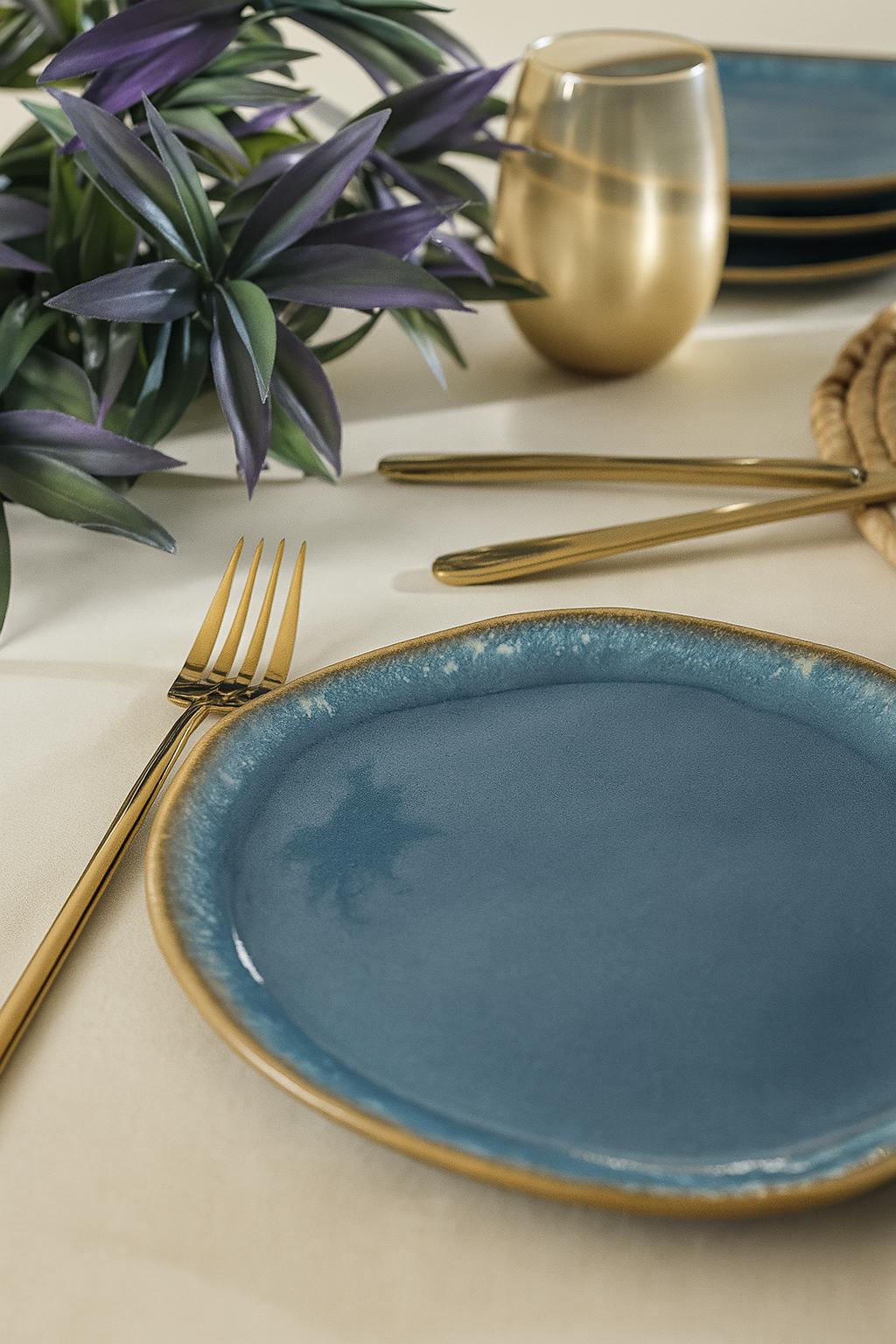 Set of 6 French Cottage Pastel Blue Ceramic Plates – 20cm Handmade ...