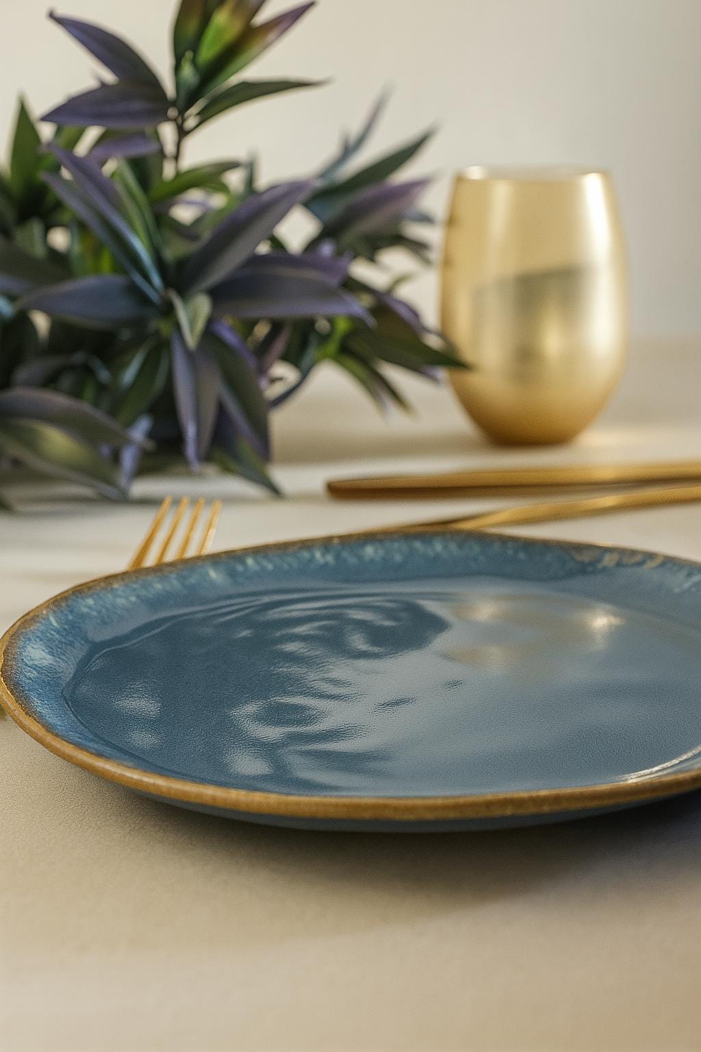Set of 6 French Cottage Pastel Blue Ceramic Plates – 20cm Handmade ...