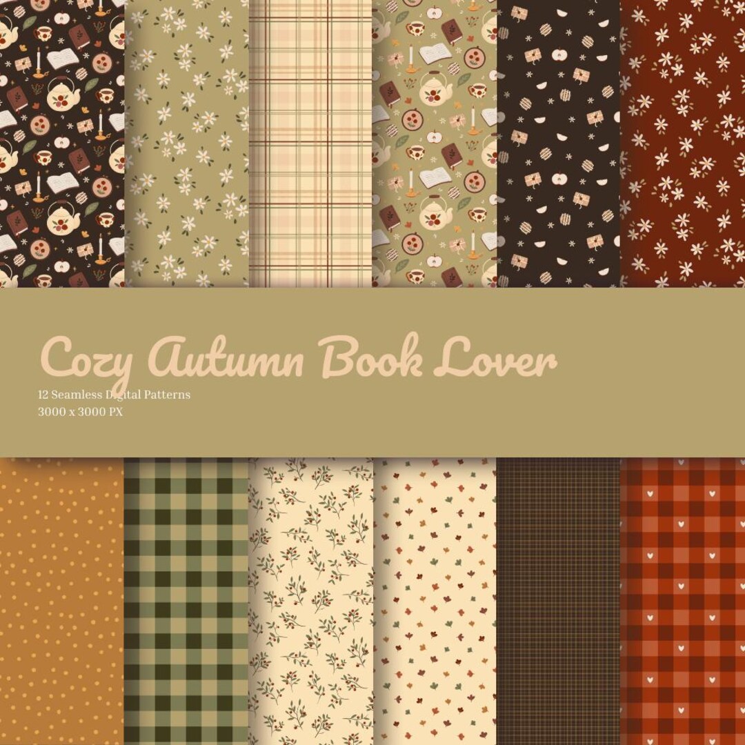 Cozy Autumn Digital Paper Pack: Seamless Fall Scrapbook Patterns ...