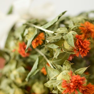 Bunch of Safflower, Dried Safflower, Orange Dried Decor, Orange Flowers ...