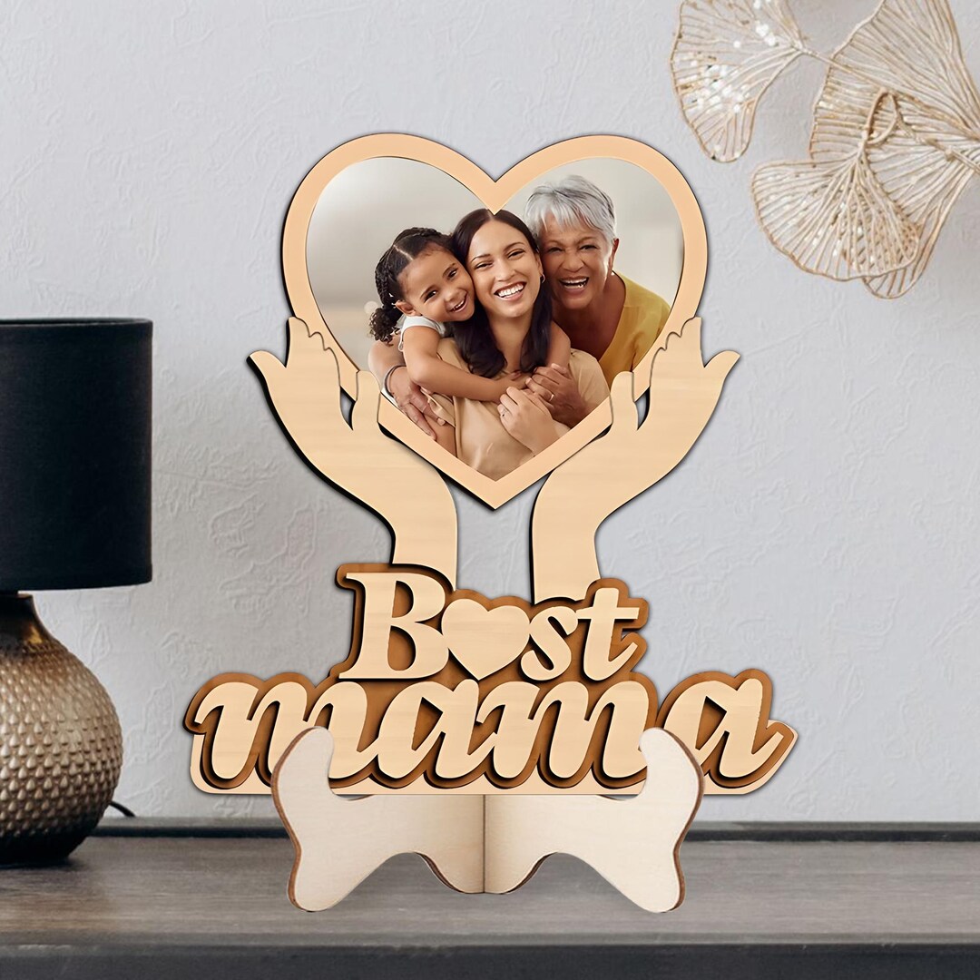 Custom Photo Best Mom Stand Sign, Gift for Mother's Day, Engraved ...