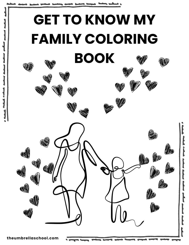 Get to Know My Family Coloring Book (for Girls) - Etsy