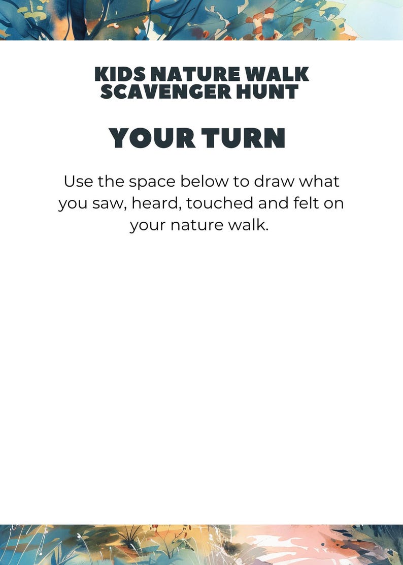 Kids Nature Scavenger Hunt Printable 15 Fun Nature Items to Find ...