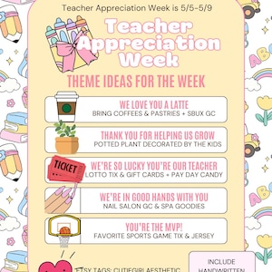 TEACHER APPRECIATION Week Printable INSTANT Download 6 Gift Tags - We ...