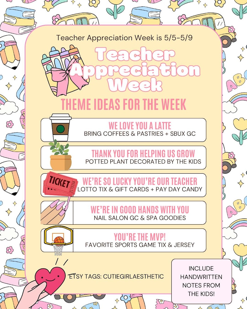 TEACHER APPRECIATION Week Printable INSTANT Download 6 Gift Tags - We ...