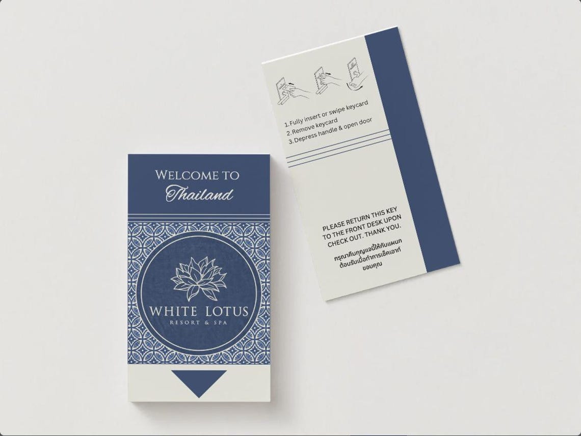 White Lotus Resort & Spa Room Key INSTANT Digital Download PDF ...