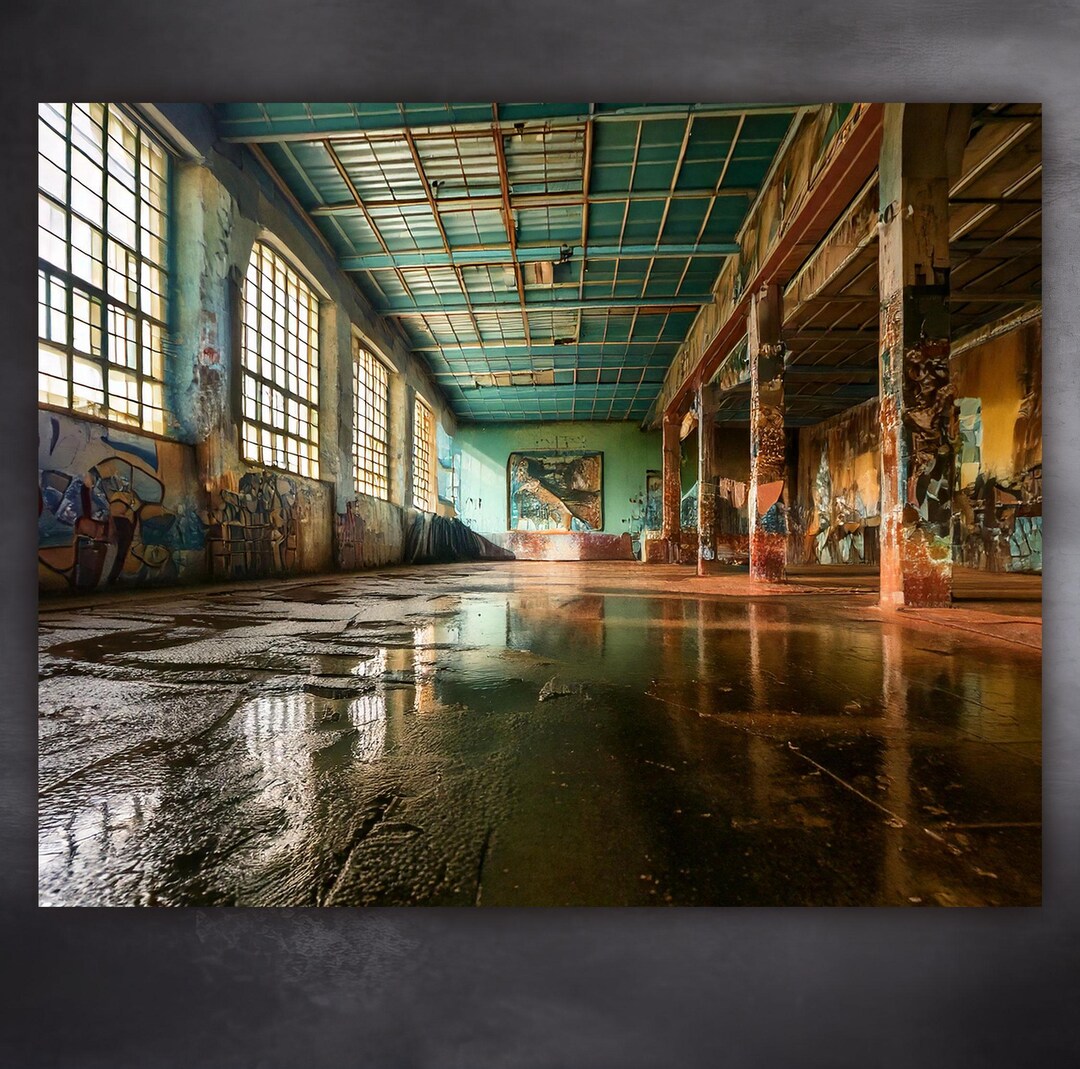 Horizontal ACRYLIC GLASS Photo Wall Art | Vintage Factory Decor | Home ...