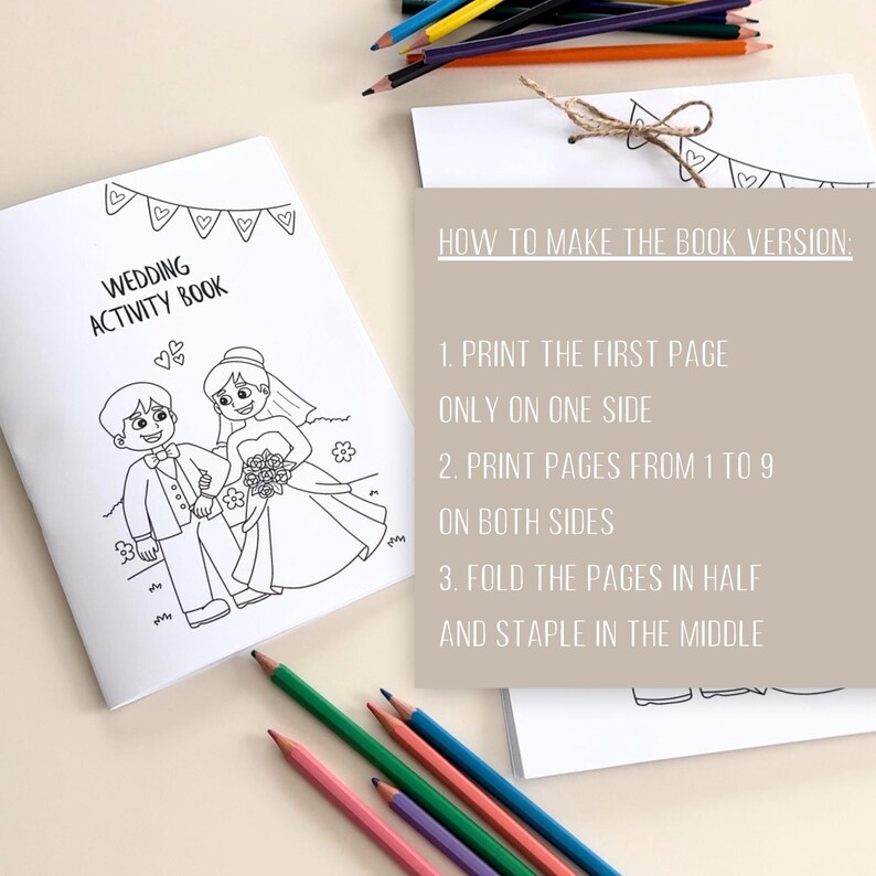 Kids Wedding Activity Printable Book English / Wedding Table Games ...