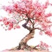20 Cherry Blossom Tree Clipart, Watercolor Pink Tree Clip Art ...