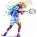 20 Tennis Player Clipart, Watercolor Tennis Sport Clip Art, Printable ...