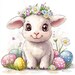 16 Easter Lamb Clipart, Watercolor Lamb in Easter Eggs Clip Art ...