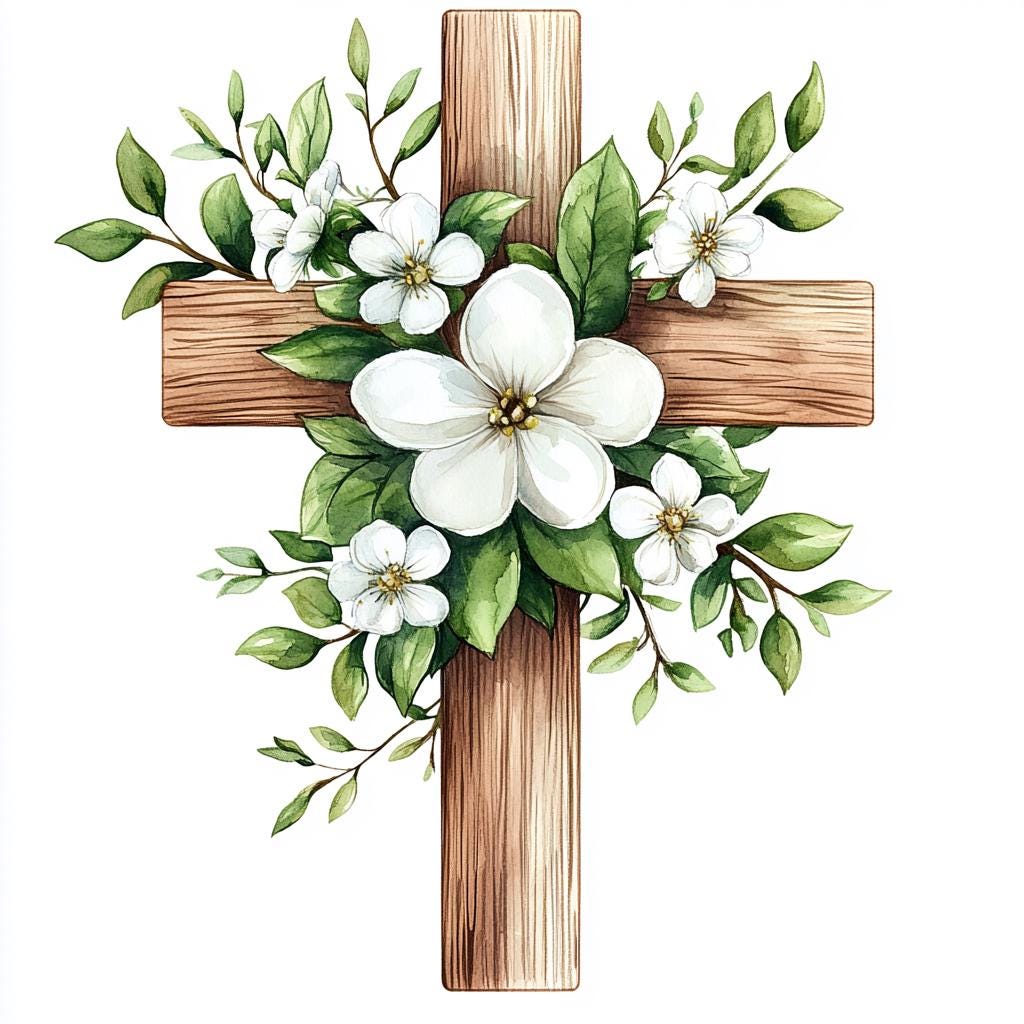 16 Easter Christian Cross Clipart, Watercolor Boxwood Cross Clip Art ...