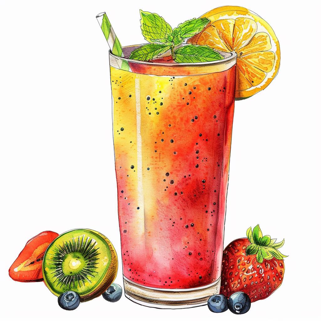 16 Fruit Smoothie Clipart, Watercolor Colorful Drink Clip Art ...