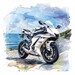 16 Motorcycle Clipart, Watercolor Ocean Motorbike Clip Art, Printable ...