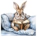 Watercolor Bunny Reading Clipart: Book Lover Art (digital Download) - Etsy