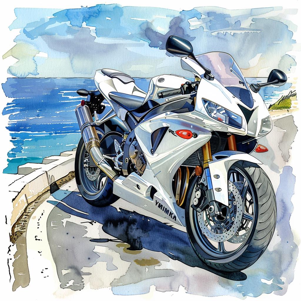 16 Motorcycle Clipart, Watercolor Ocean Motorbike Clip Art, Printable ...