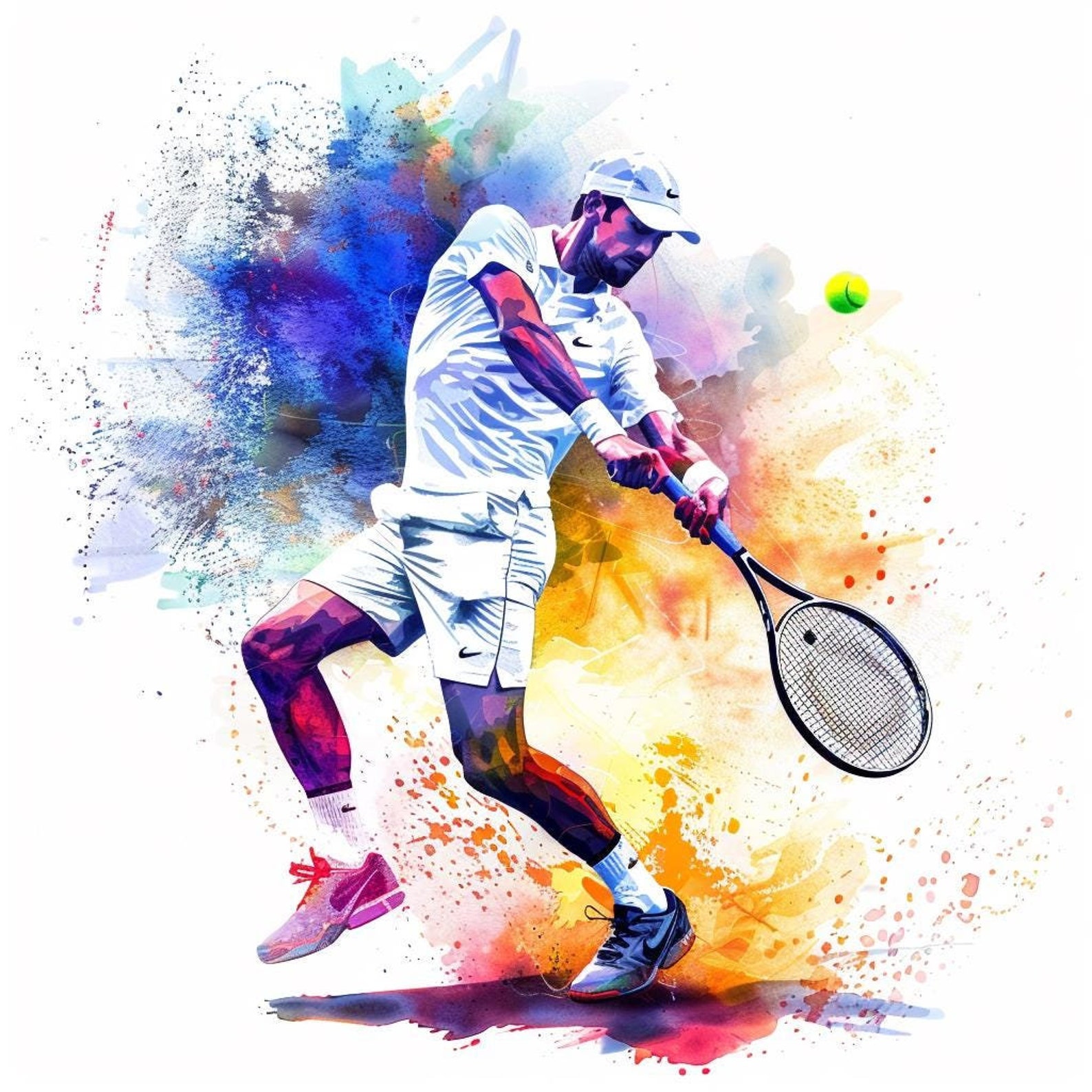 20 Tennis Player Clipart, Watercolor Tennis Sport Clip Art, Printable ...