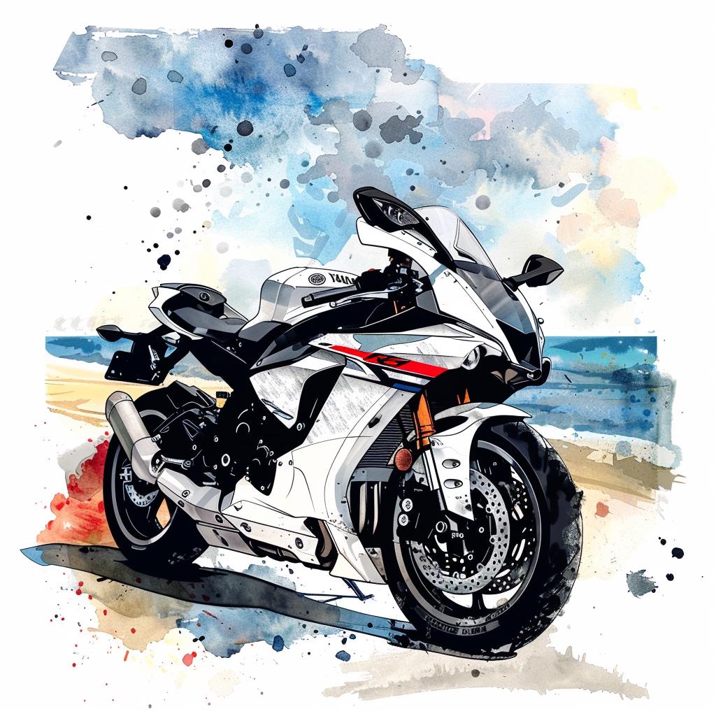 16 Motorcycle Clipart, Watercolor Ocean Motorbike Clip Art, Printable ...