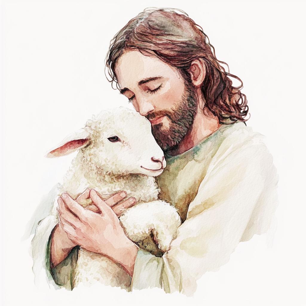12 Jesus Christ Easter Clipart, Watercolor Easter Lamb Clip Art ...