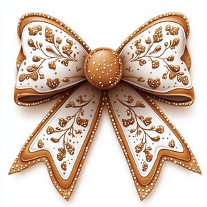 16 Gingerbread Bow Clipart, Watercolor Christmas Decor Clip Art ...