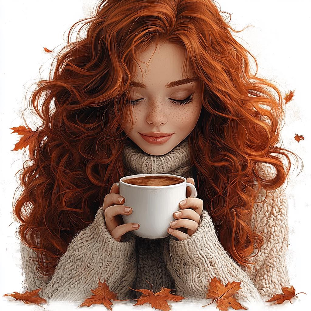 15 Red Hair Woman Clipart, Watercolor Autumn Portrait Clip Art ...