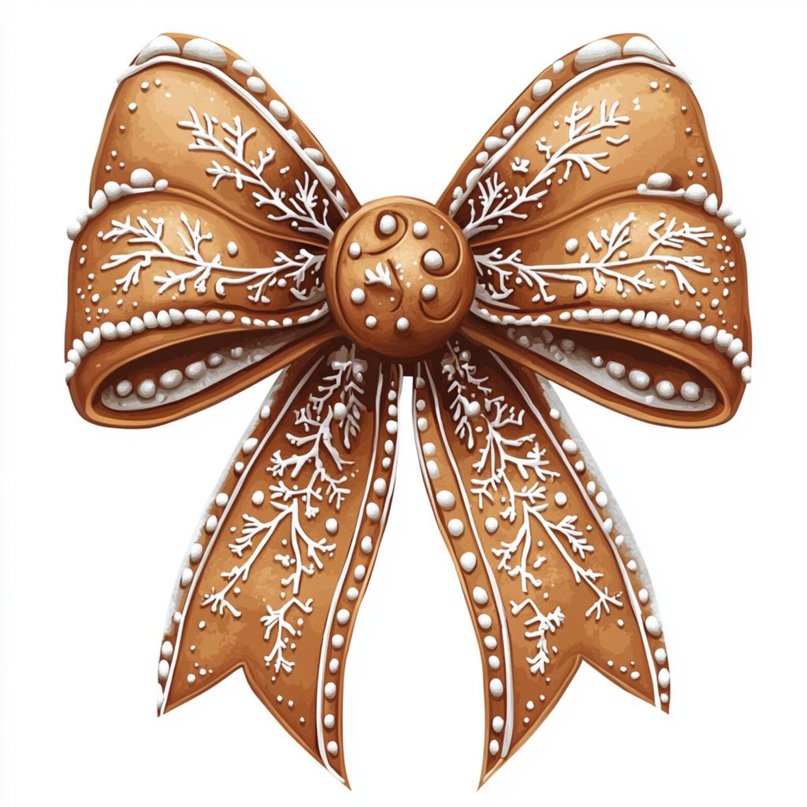 16 Gingerbread Bow Clipart, Watercolor Christmas Decor Clip Art ...