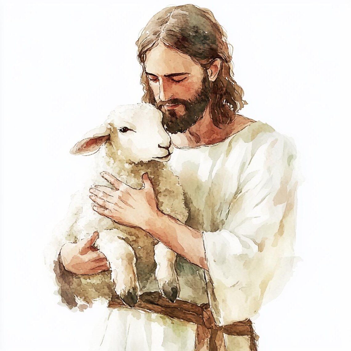 12 Jesus Christ Easter Clipart, Watercolor Easter Lamb Clip Art ...