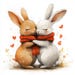 16 Bunny Love Hug Clipart, Watercolor Valentines Bunny Clip Art ...