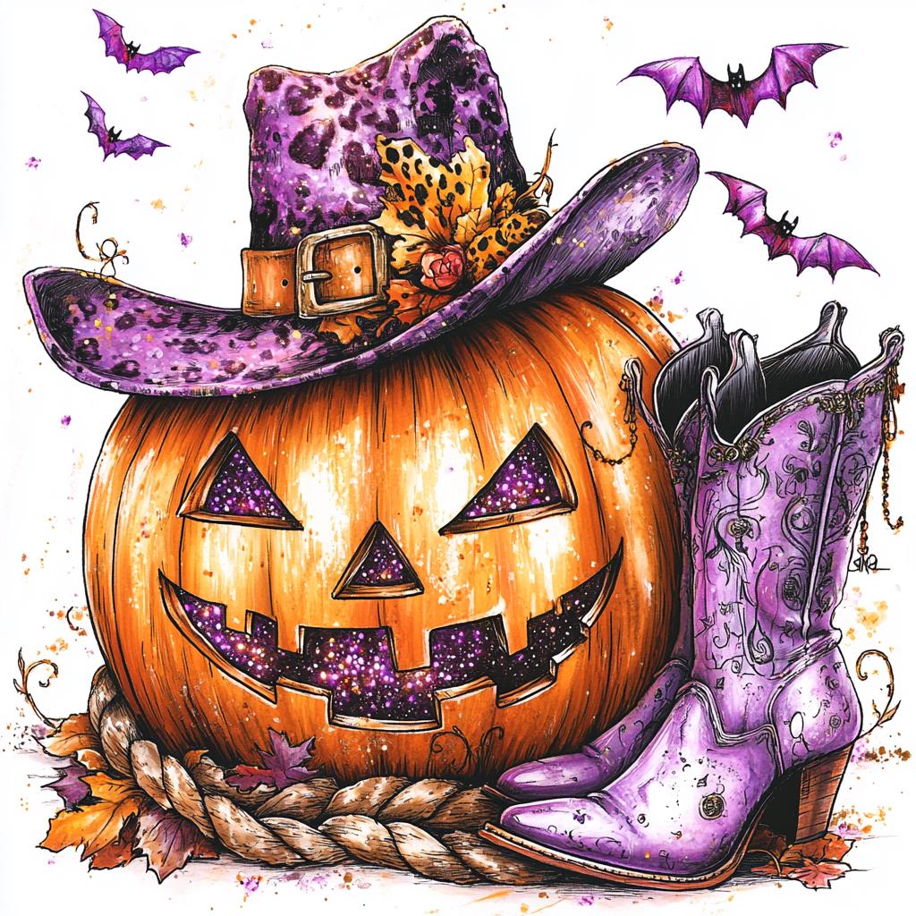 15 Halloween Pumpkin Clipart, Watercolor Halloween Decor Clip Art ...