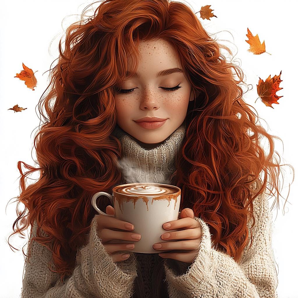 15 Red Hair Woman Clipart, Watercolor Autumn Portrait Clip Art ...