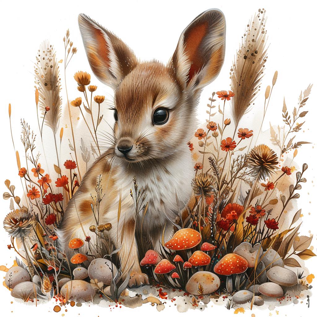 15 Autumn Bunny Clipart, Watercolor Fall Bunny Clip Art, Printable High ...