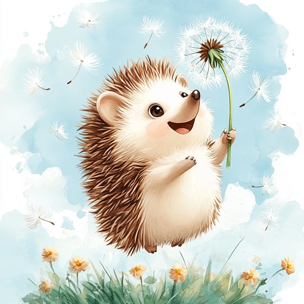 16 Cute Hedgehog Clipart, Watercolor Meadow Baby Hedgehog Clipart ...