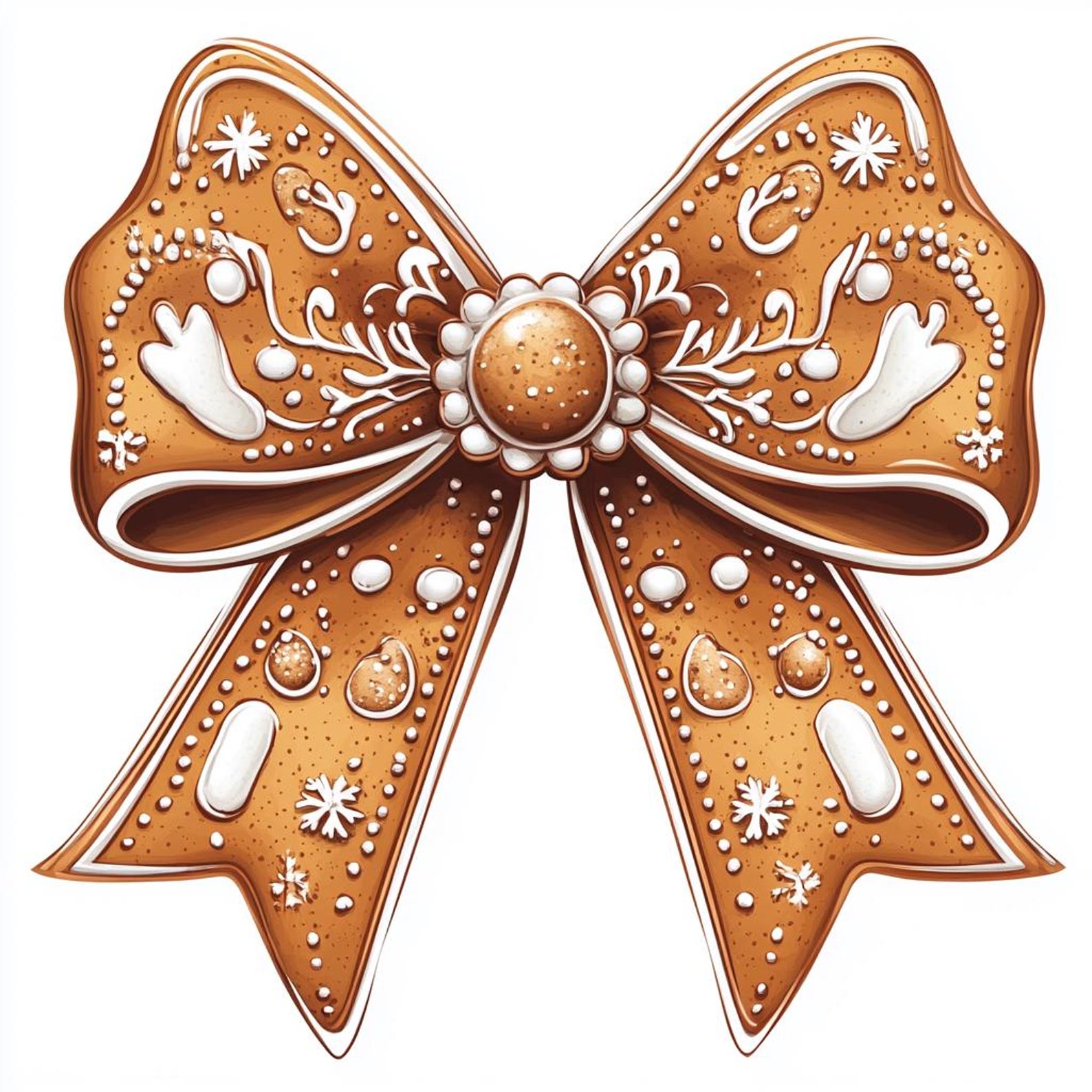 16 Gingerbread Bow Clipart, Watercolor Christmas Decor Clip Art ...