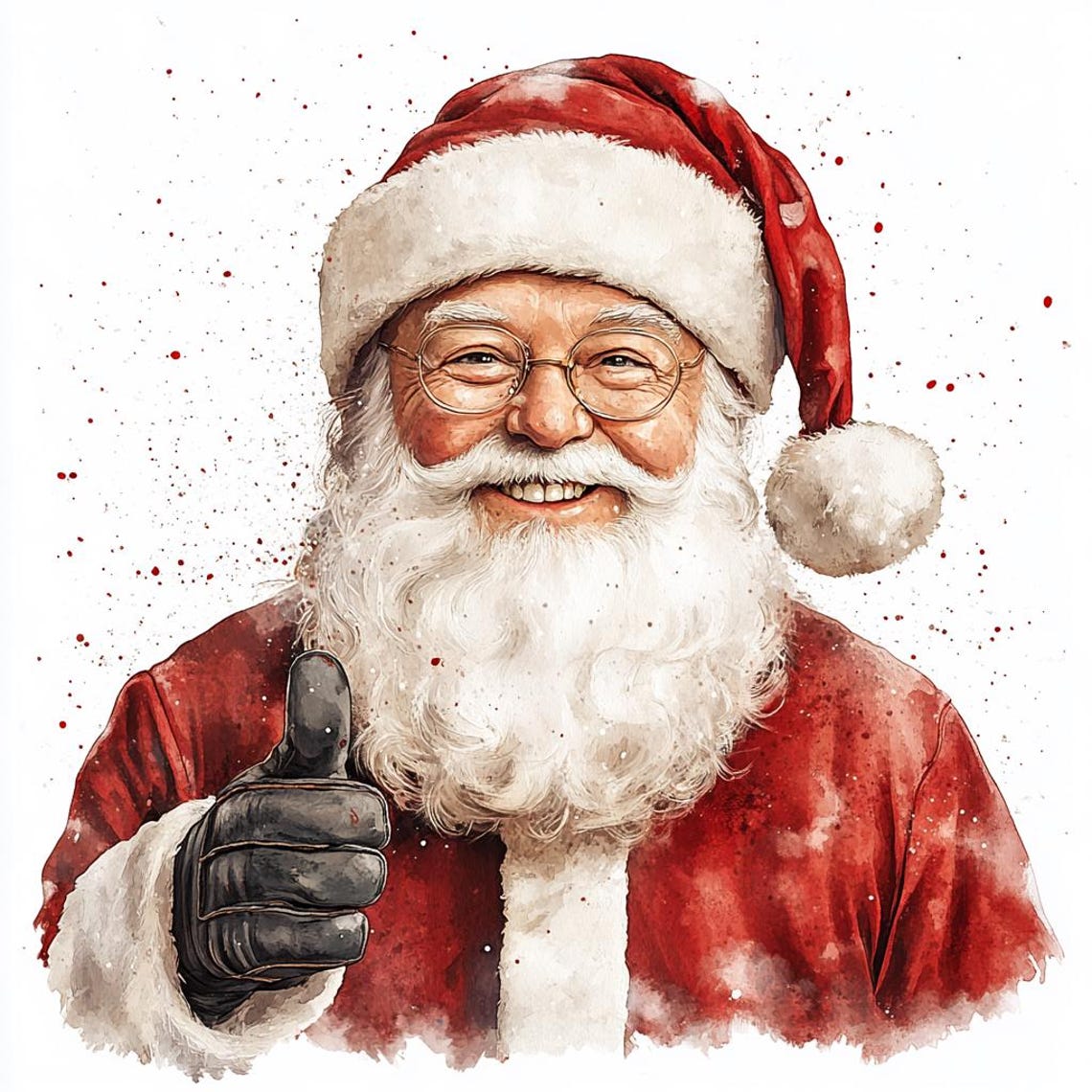 16 Santa Claus Clipart, Watercolor Christmas Clip Art, Printable High ...