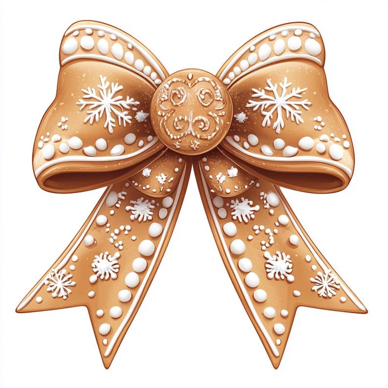 16 Gingerbread Bow Clipart, Watercolor Christmas Decor Clip Art ...