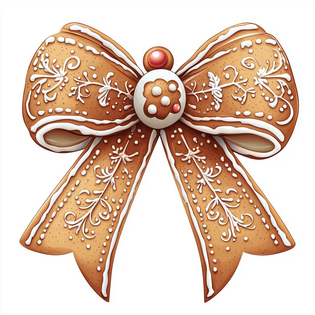 16 Gingerbread Bow Clipart, Watercolor Christmas Decor Clip Art ...