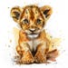 16 Baby Lion Clipart, Watercolor Lion Cub Clip Art, Wild Animal ...