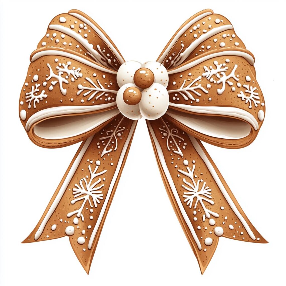 16 Gingerbread Bow Clipart, Watercolor Christmas Decor Clip Art ...
