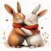 16 Bunny Love Hug Clipart, Watercolor Valentines Bunny Clip Art ...