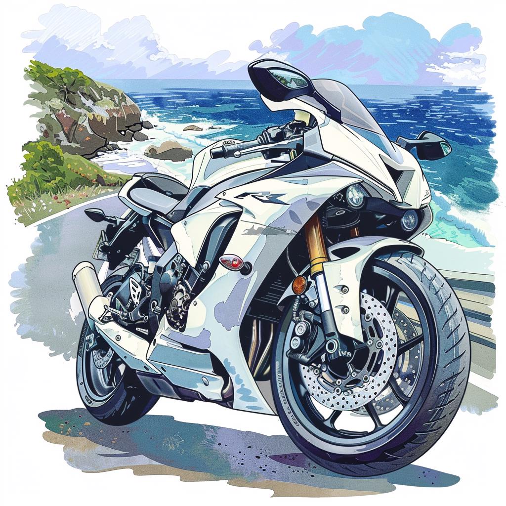 16 Motorcycle Clipart, Watercolor Ocean Motorbike Clip Art, Printable ...