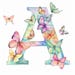 12 Butterfly Letter 'A' Clipart, Watercolor Alphabet Clip Art ...
