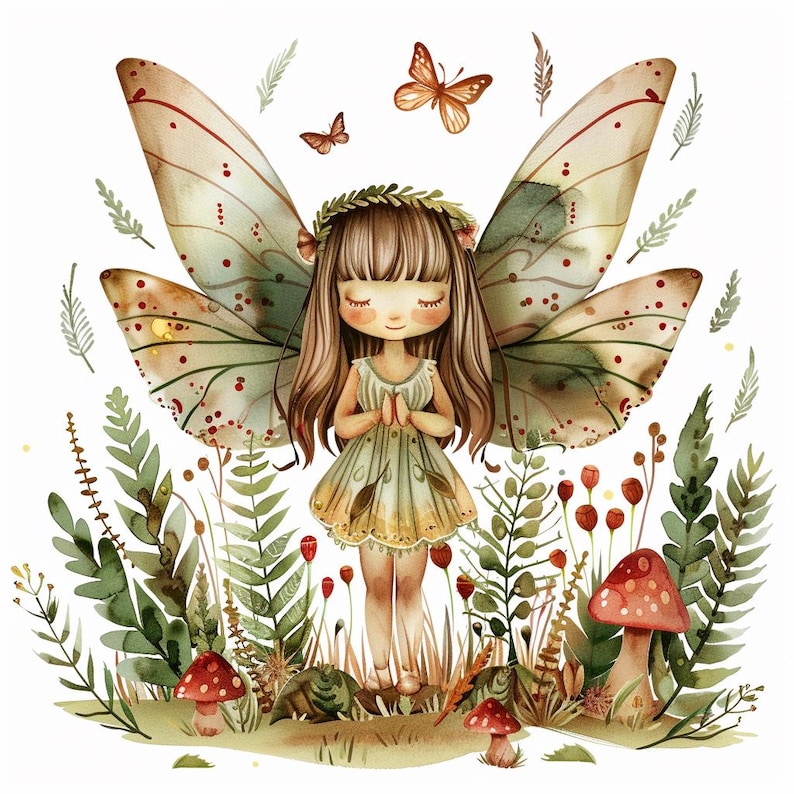 16 Forest Fairy Clipart, Watercolor Autumn Forest Fairy Clip Art ...