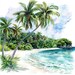 15 Paradise Beach Clipart, Watercolor Tropical Beach Clip Art ...
