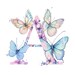 12 Butterfly Letter 'A' Clipart, Watercolor Alphabet Clip Art ...